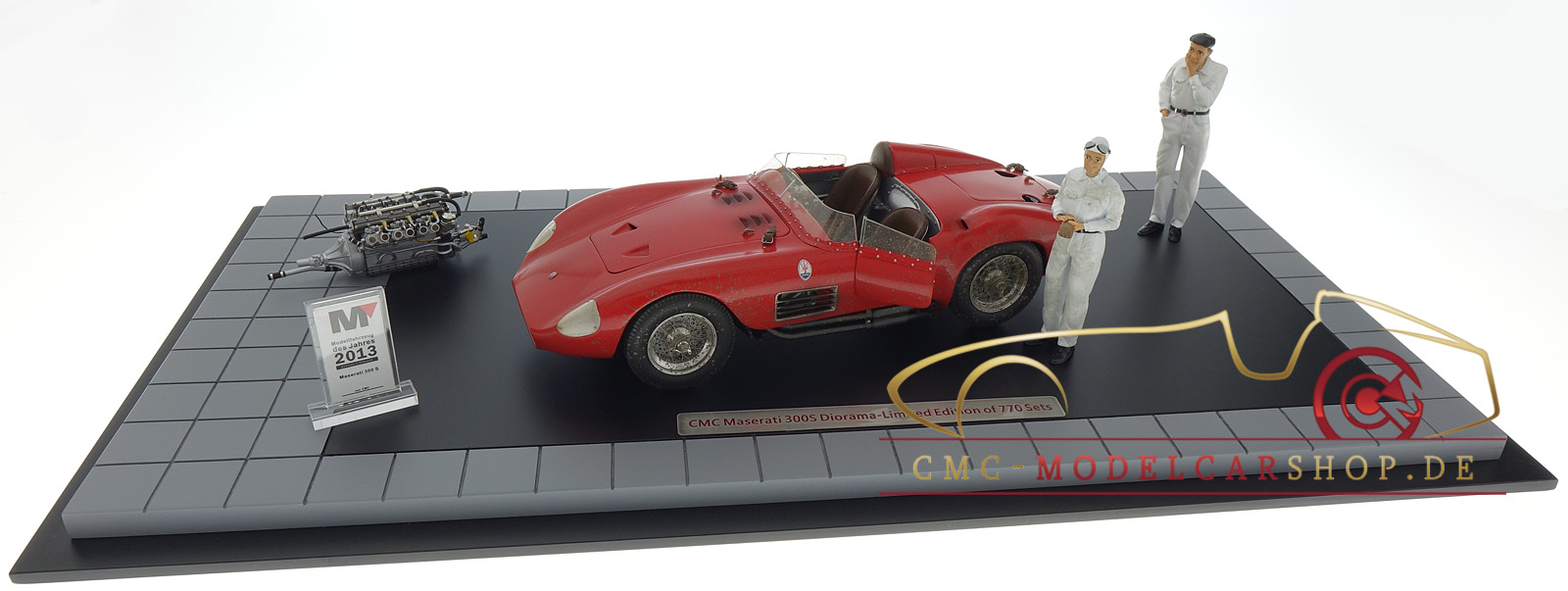 M172 CMC Diorama Maserati 300S Dirty Hero, cmc-modelcarshop.de